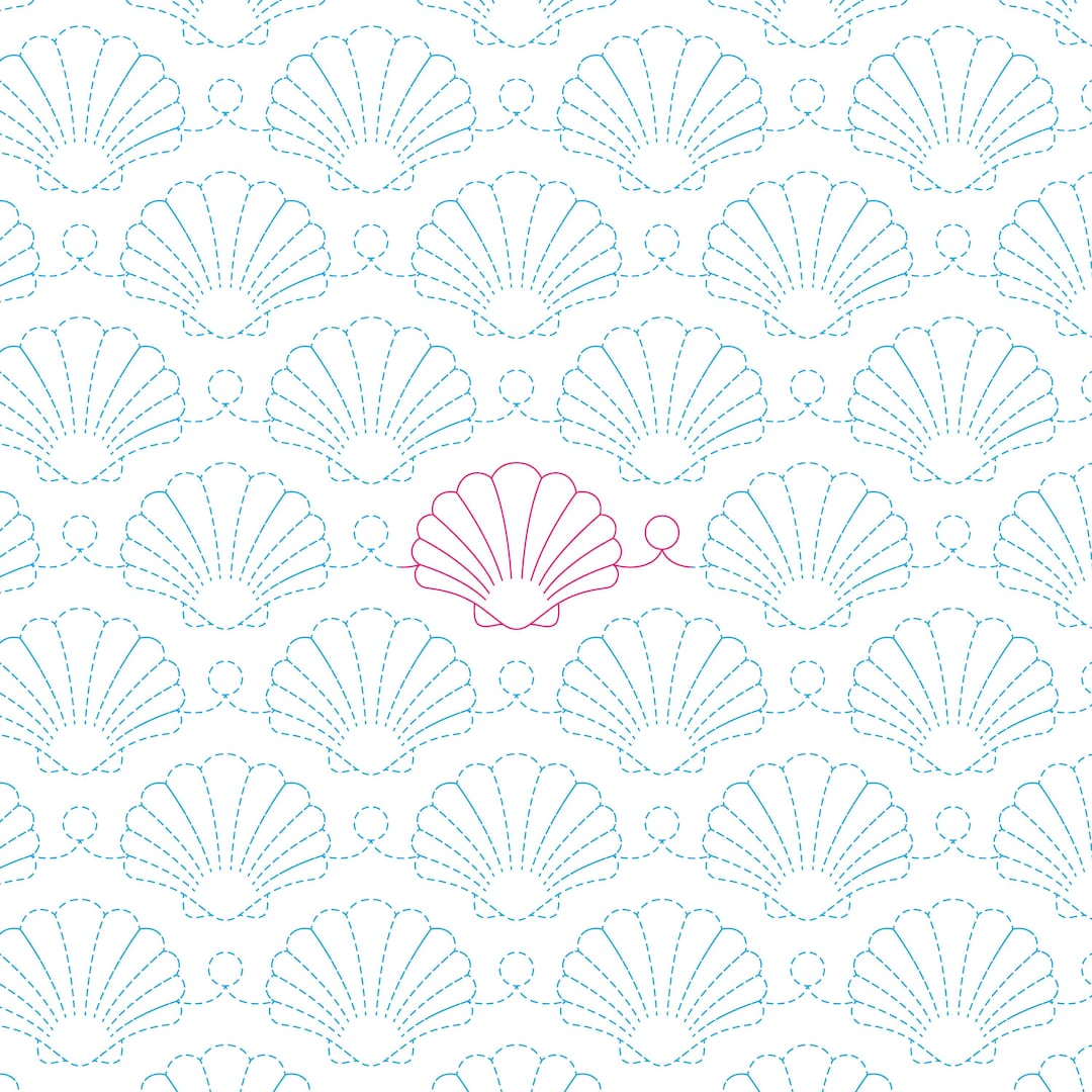 SEASHELL - Digital Longarm Quilting Pattern for Edge to Edge Pantograph ...