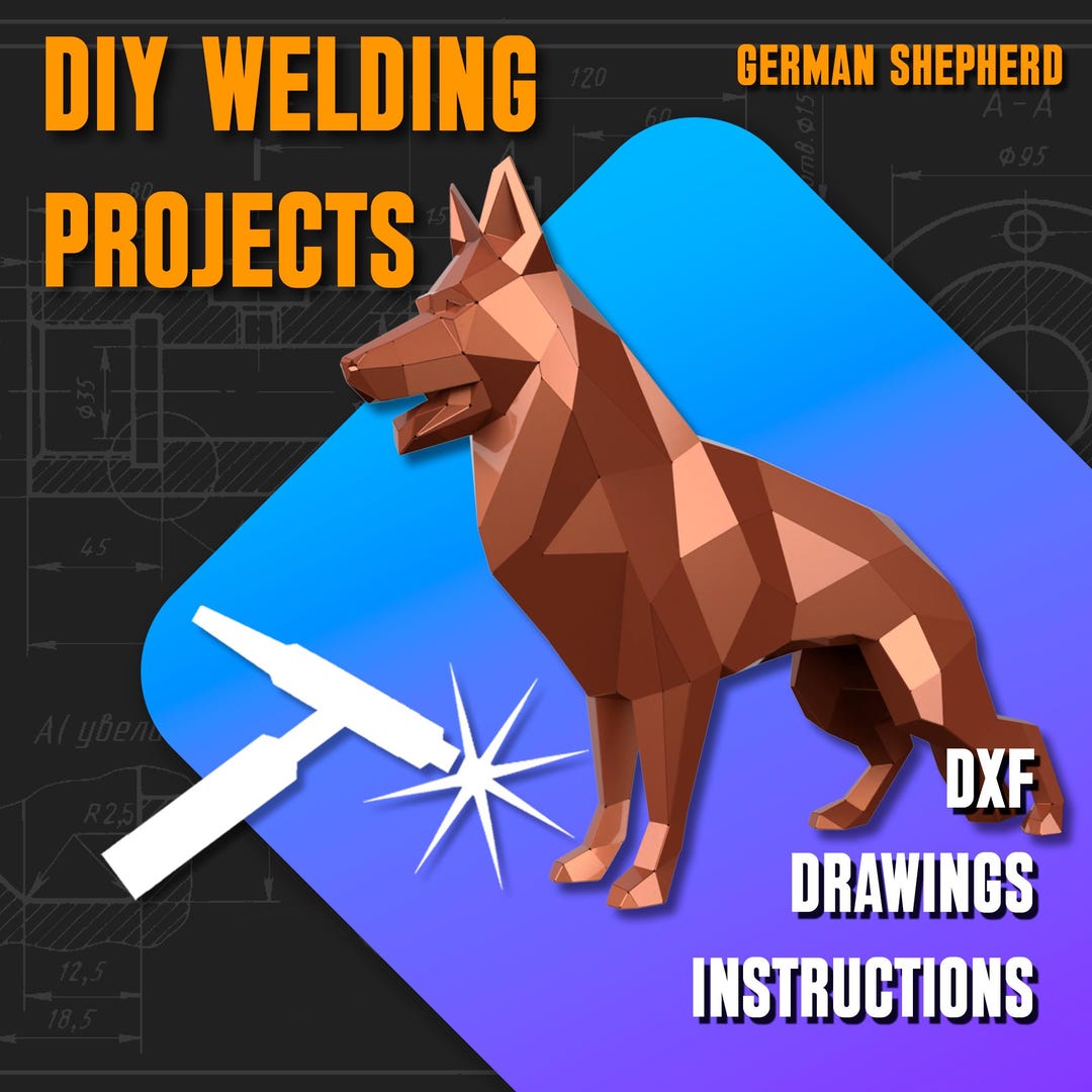 Welding Project Plans Templates Drawings Metal German Shepherd DXF PDF ...