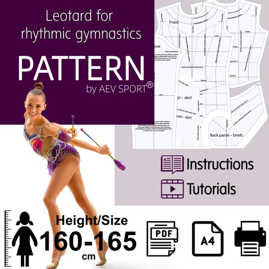 Rhythmic Gymnastics Leotard Sewing Pattern PDF – With Basic Sewing and ...