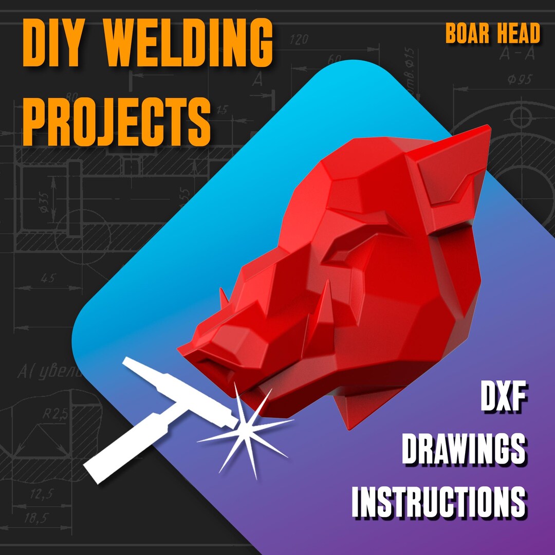 Welding Project Plans Templates Drawings Metal Boar Head DXF PDF Low ...