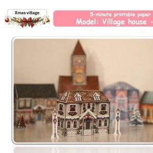 Christmas Folded Paper House, Printable Kit, Christmas House Pop-up ...