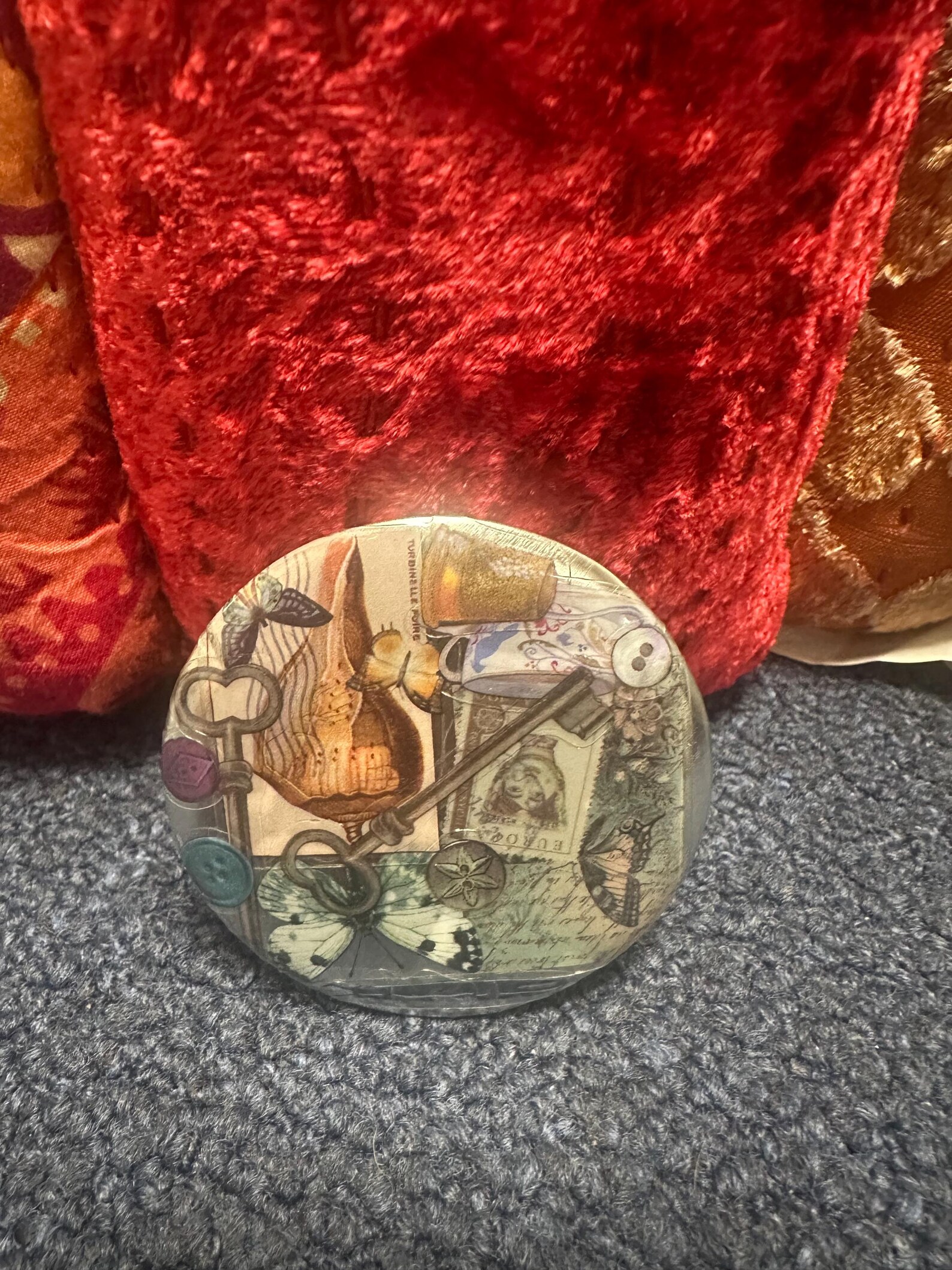 Cool Antique Collage Pin - Etsy