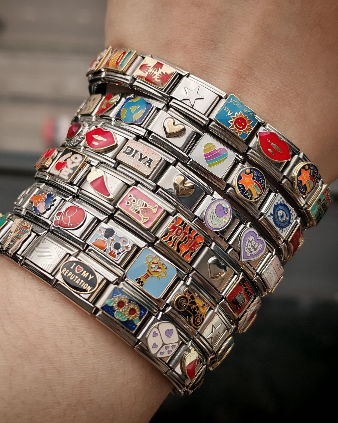 Silver Italian Bracelet, Choose Custom Italy Charms 9mm, Personalized ...