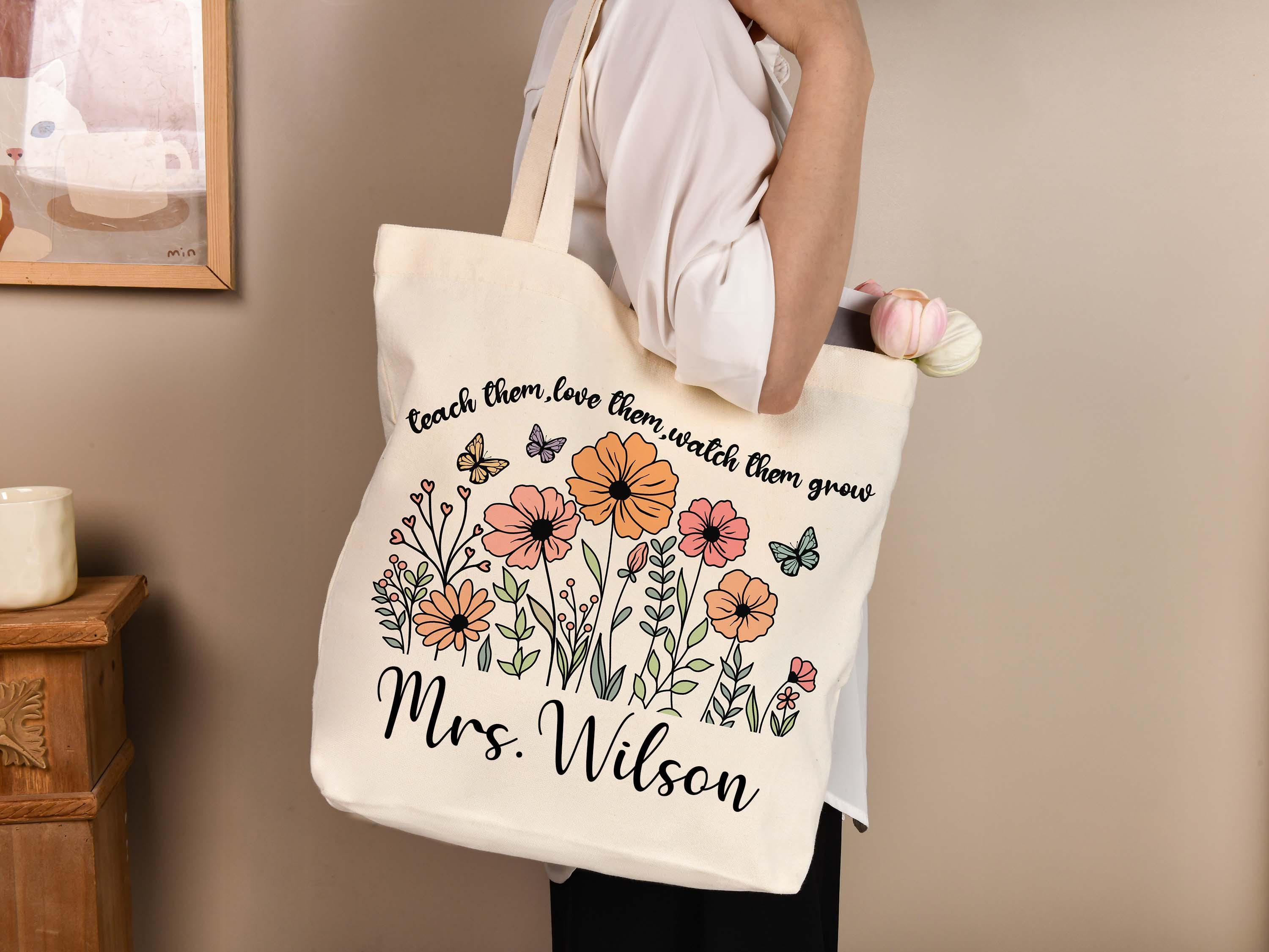 Personalized Teacher Tote Bag, Teacher Appreciation Gift, Custom ...