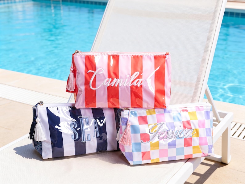 Personalized Embroidered Makeup Bag, Waterproof Cosmetic Pouch ...