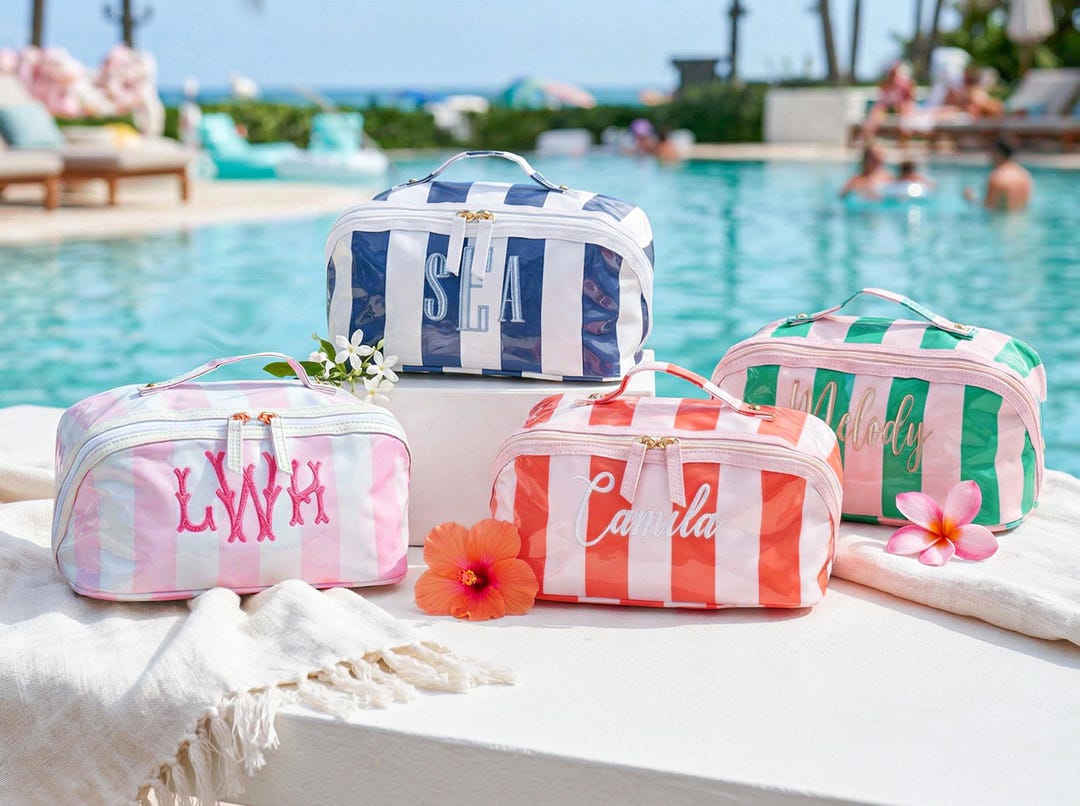 Personalized Embroidered Makeup Bag, Waterproof Cosmetic Pouch ...