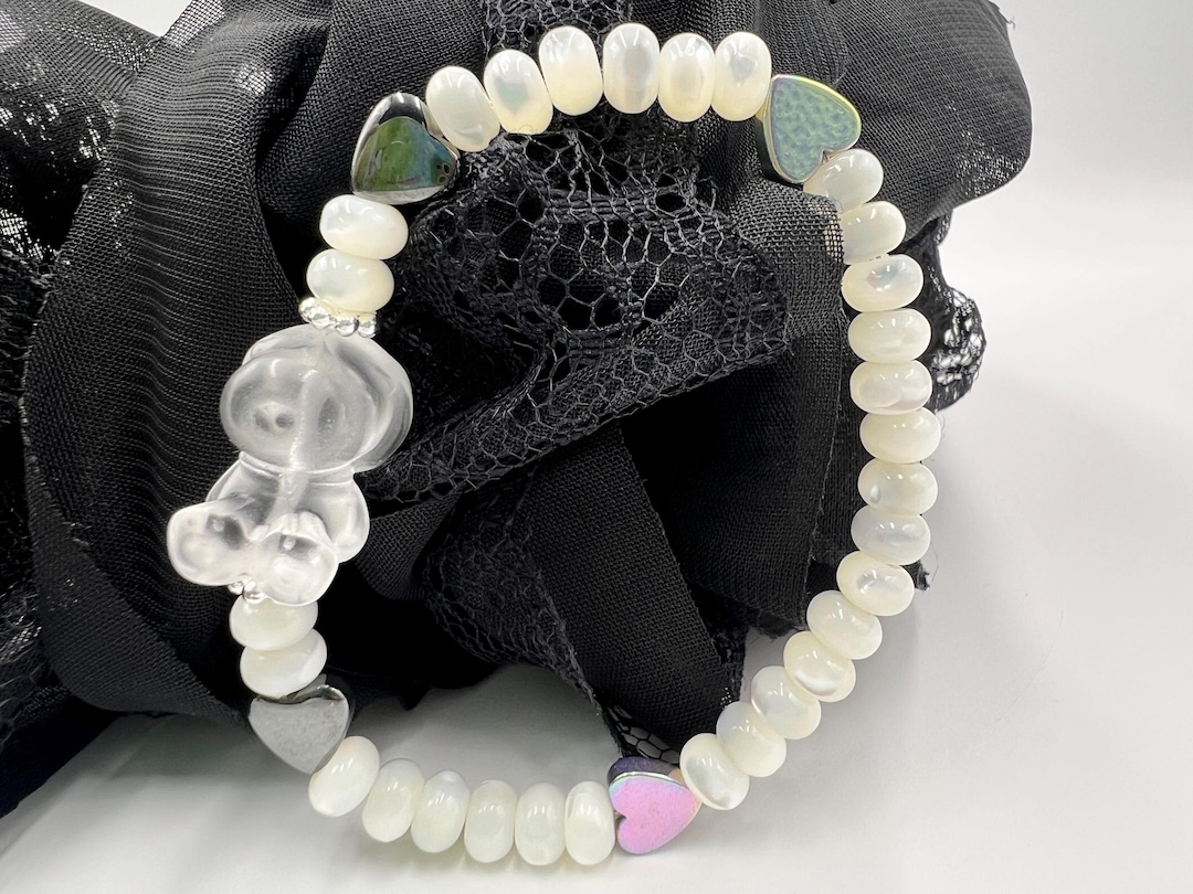 Snoopy Bracelet,clear Quartz,white Opal Bracelet,hematite Bracelet ...