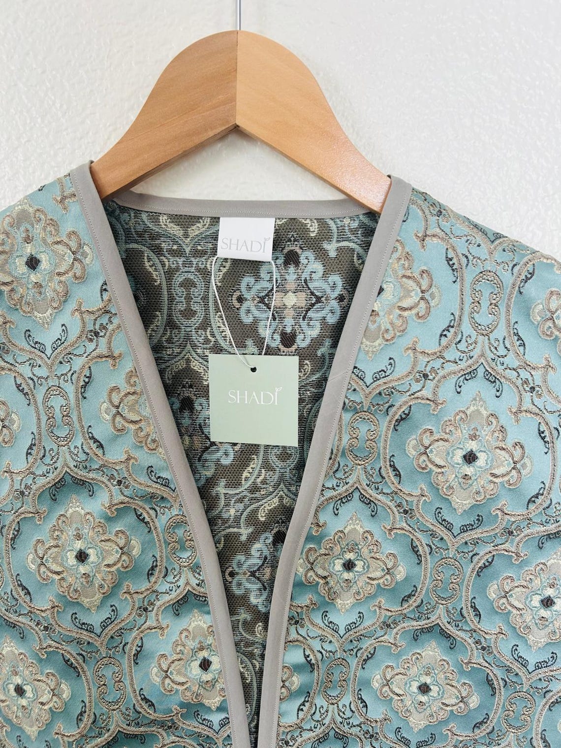 SHADI Vest - Model: Termeh (blue), Front Open, All Seasons, Turquoise ...