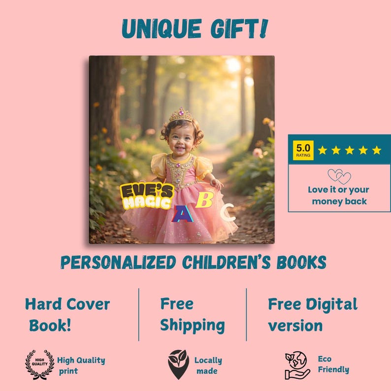 Personalized ABC Book for Kids, Custom Name Learning Book With Child ...