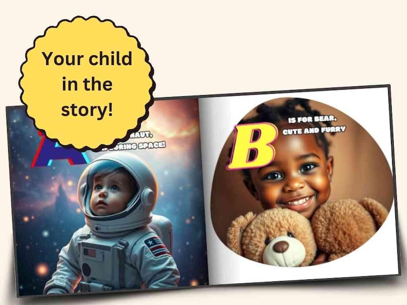 Personalized ABC Book for Kids, Custom Name Learning Book With Child ...