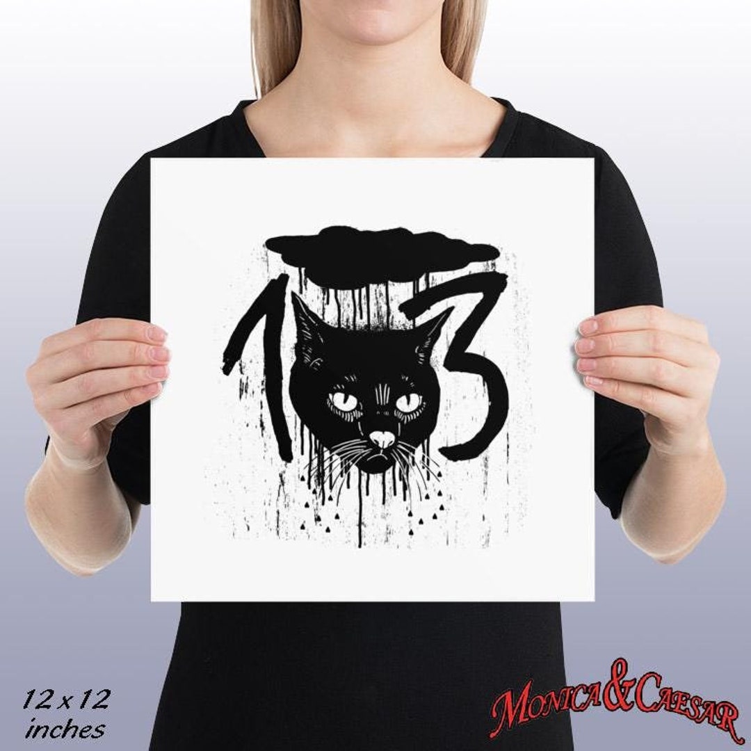 Black Cat Number 13 Poster White Version - Etsy