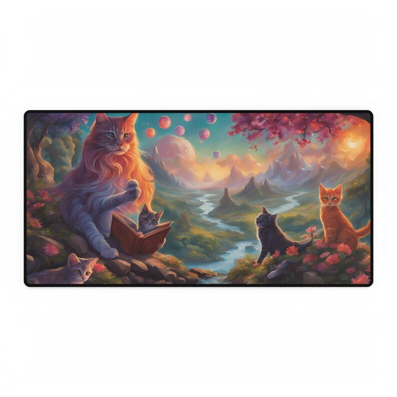 MTG Cat Playmat Animation Mouse Pad, Desk Mat Gaming Accessories, Cat ...
