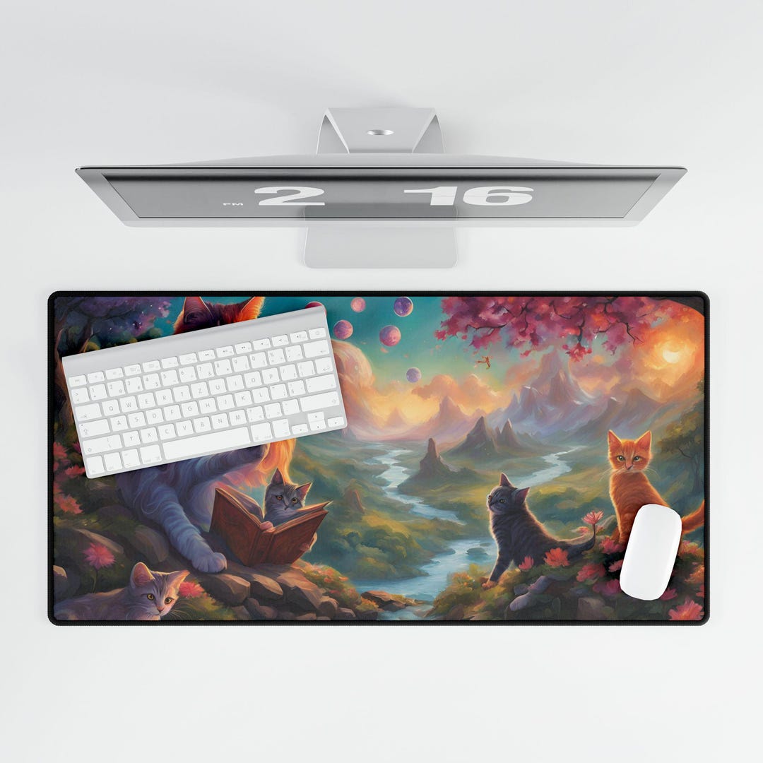 MTG Cat Playmat Animation Mouse Pad, Desk Mat Gaming Accessories, Cat ...
