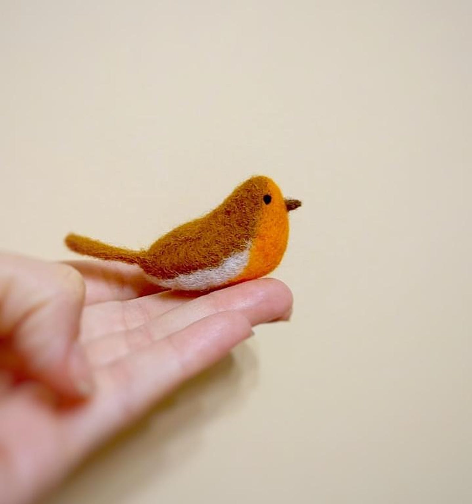 Robin Figurine Wool Felted Miniature Animals Miniature Robin Ornaments ...