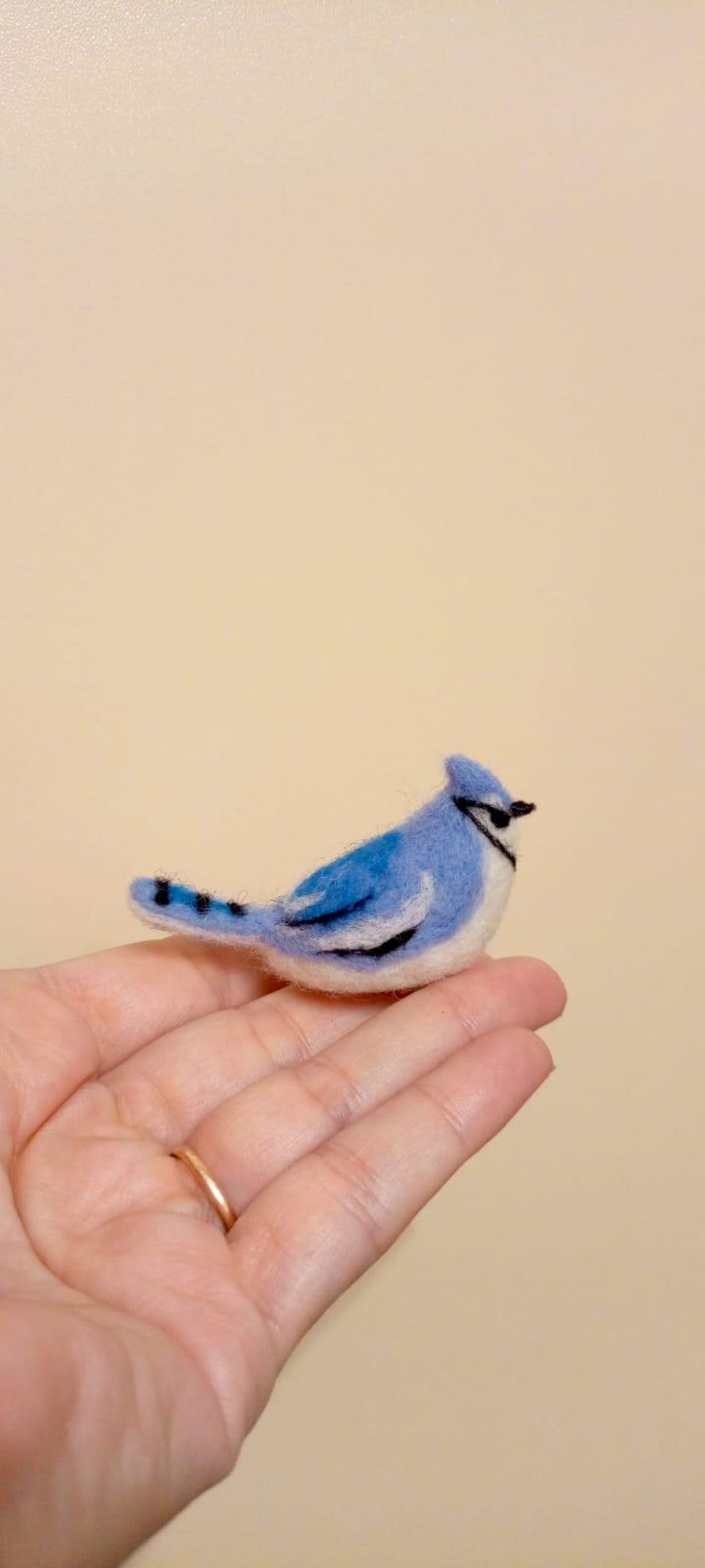 Blue Jay Bird Figurine Wool Felted Miniature Animals Miniature Blue Jay ...