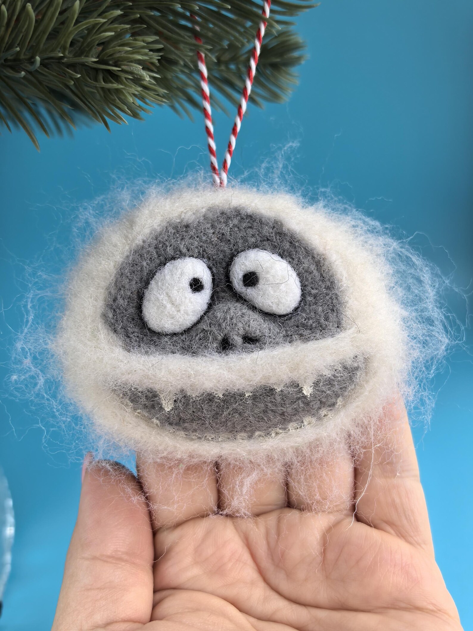 Abominable Snowman Ornaments Yeti Figurine Miniature Monster Felted ...