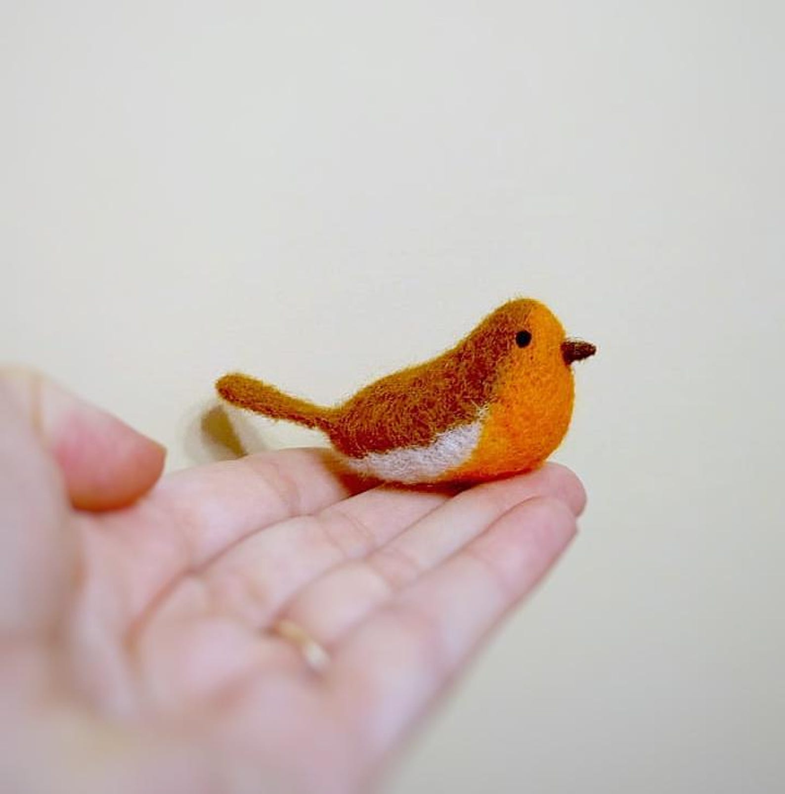 Robin Figurine Wool Felted Miniature Animals Miniature Robin Ornaments ...