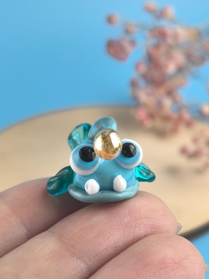 Angler Fish Figurines Tiny Glass Animals for Aquarium or Dollhouses ...