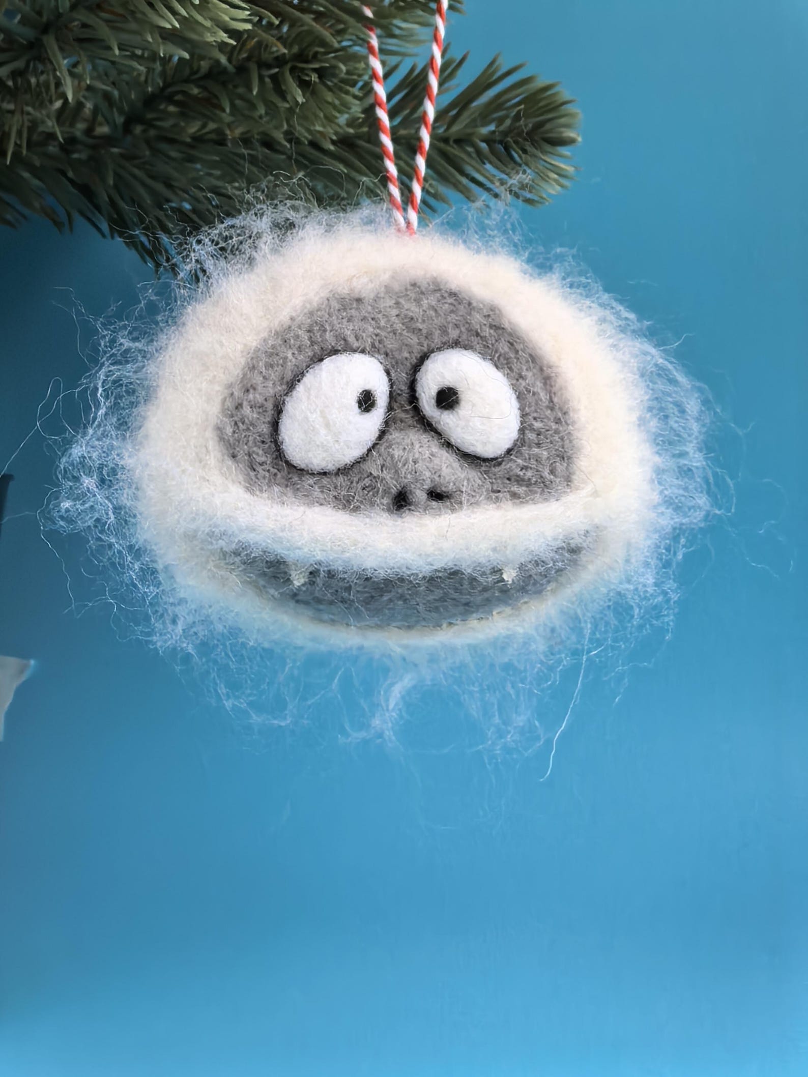 Abominable Snowman Ornaments Yeti Figurine Miniature Monster Felted ...