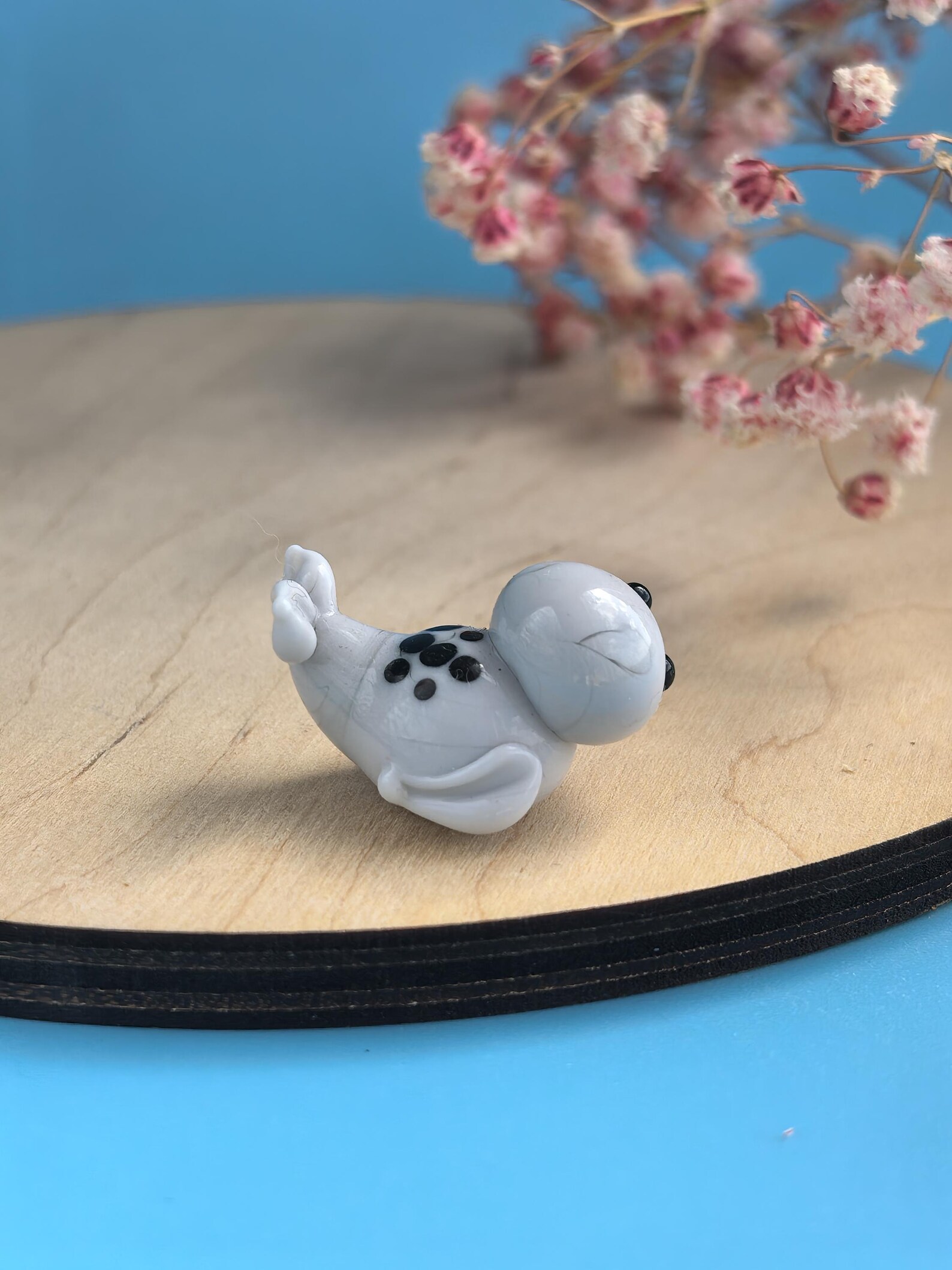 GLASS FIGURINES Tiny Seal Miniature Glass Animal Figurine Micro for ...