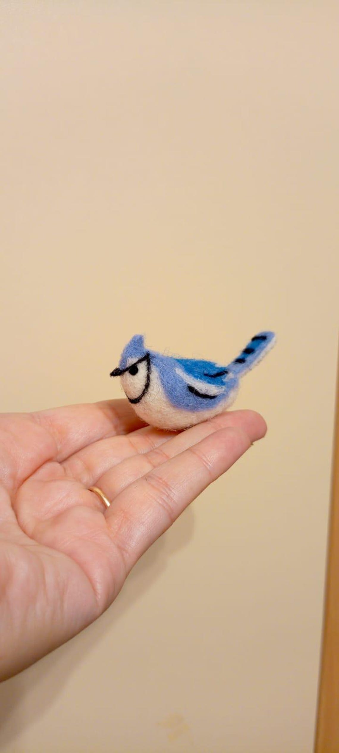 Blue Jay Bird Figurine Wool Felted Miniature Animals Miniature Blue Jay ...