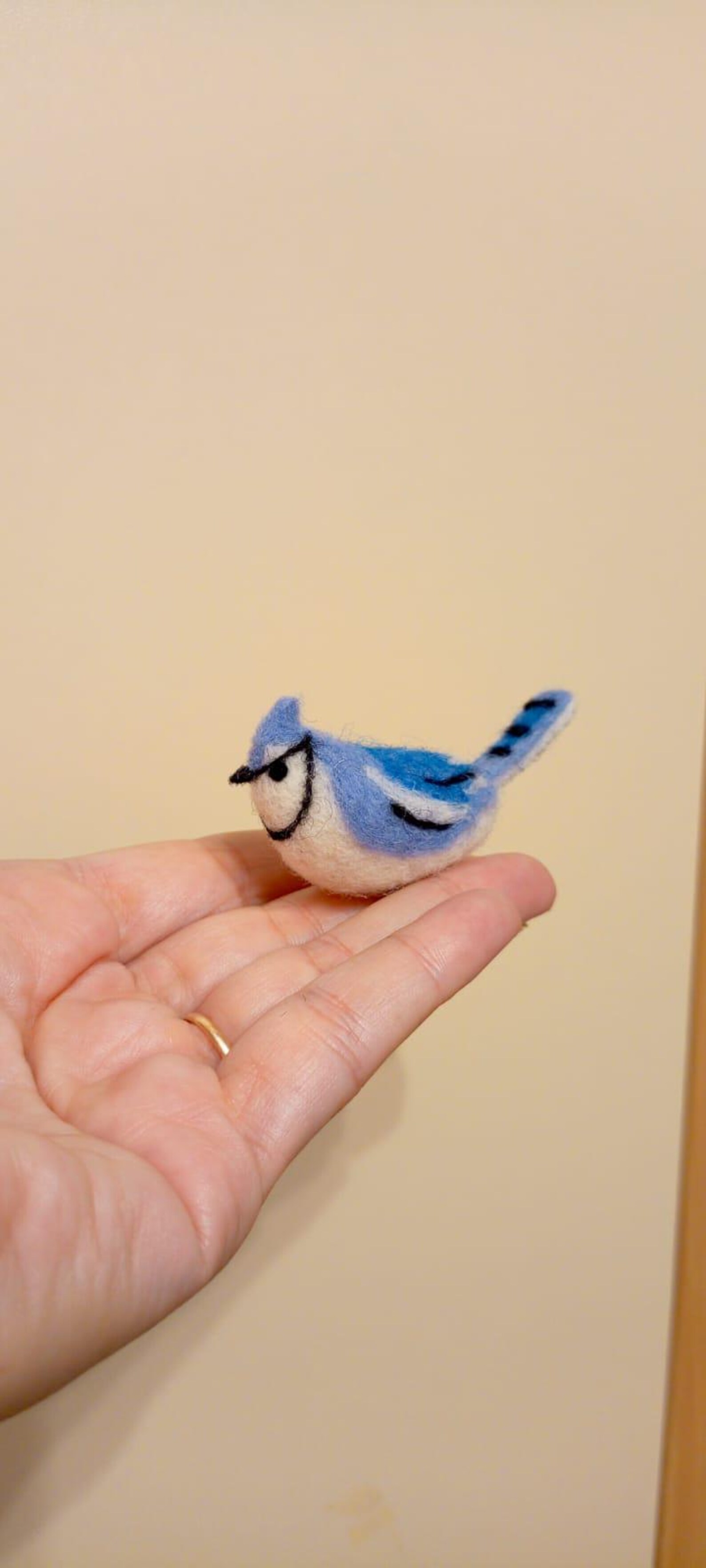 Blue Jay Bird Figurine Wool Felted Miniature Animals Miniature Blue Jay ...