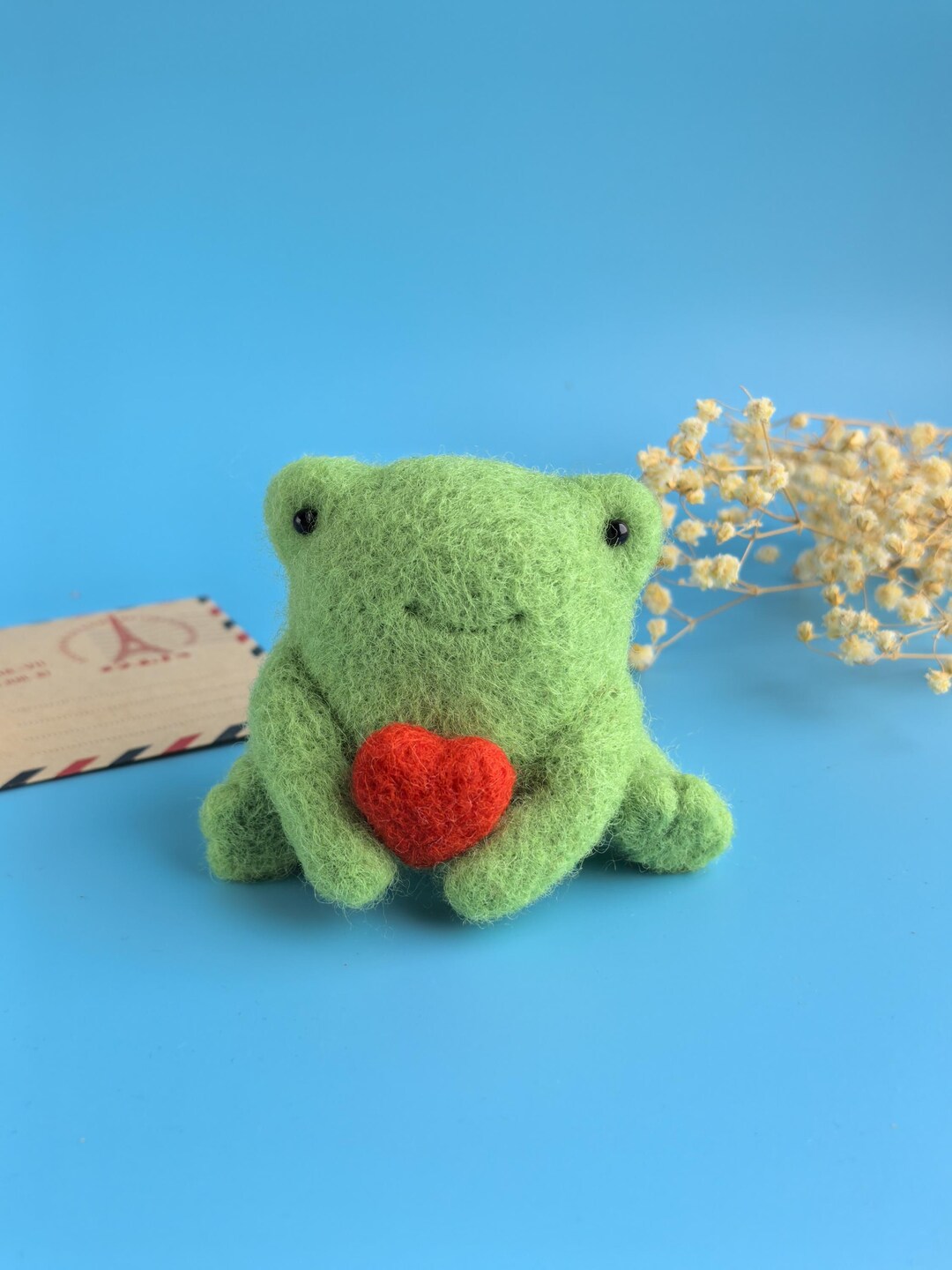 Frog Figurine Wool Felted Miniature Animals Miniature Frog Ornaments ...