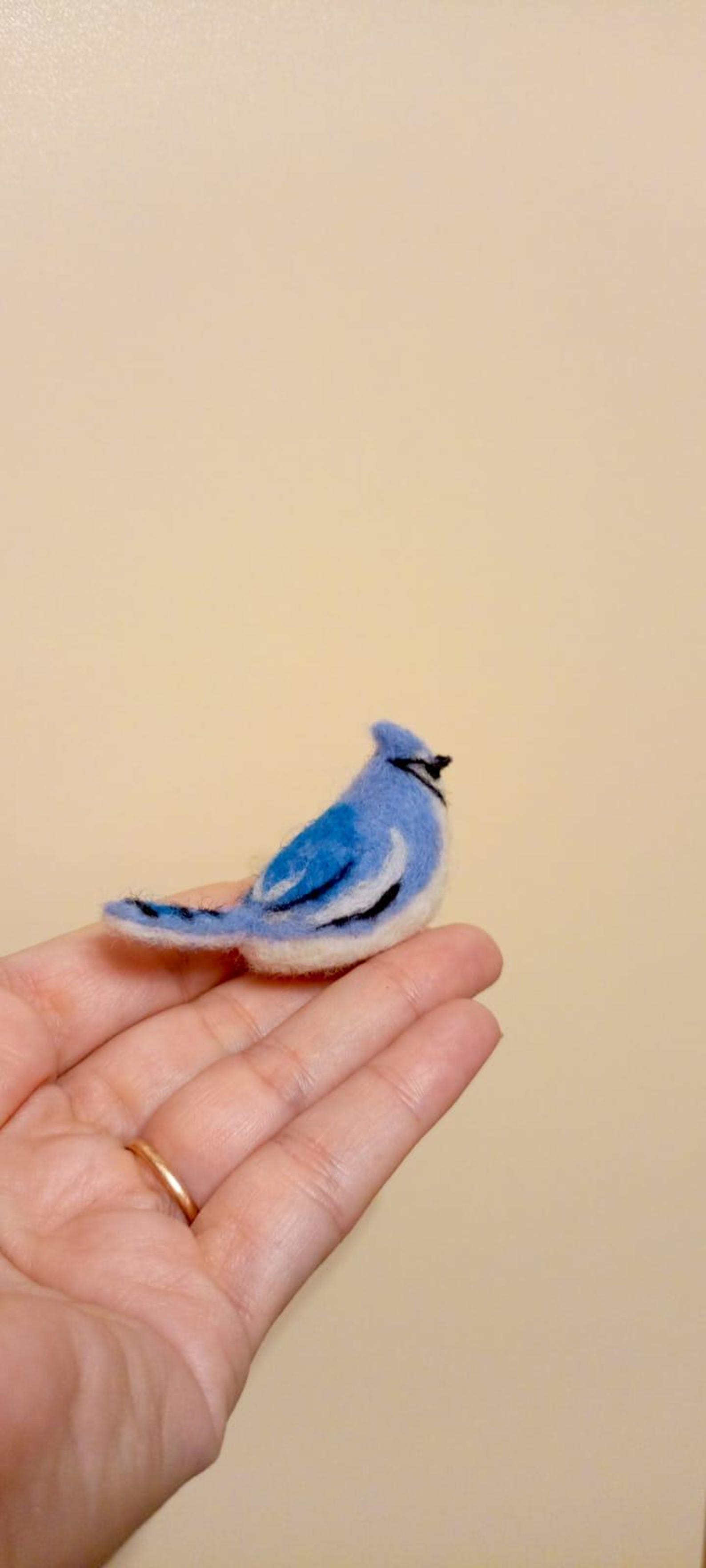 Blue Jay Bird Figurine Wool Felted Miniature Animals Miniature Blue Jay ...