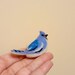 Blue Jay Bird Figurine Wool Felted Miniature Animals Miniature Blue Jay ...