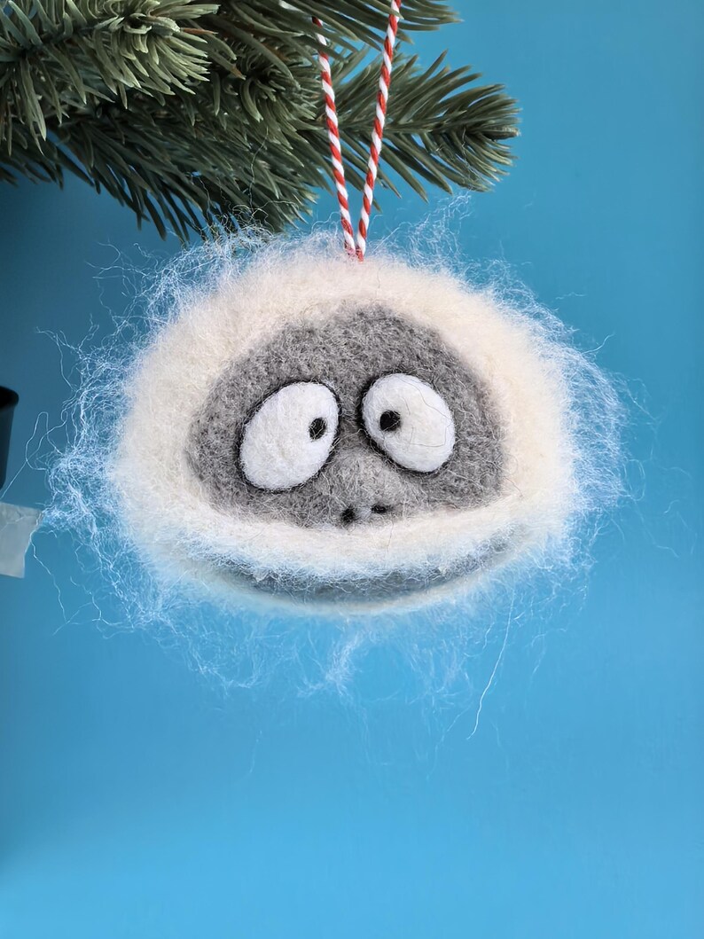 Abominable Snowman Ornaments Yeti Figurine Miniature Monster Felted ...