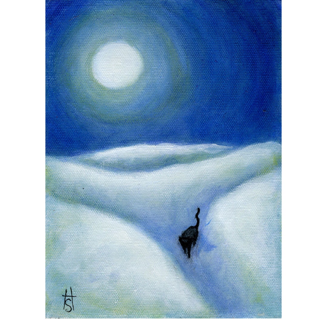 Black Cat Moonshadow. 8 X 10 Print - Etsy