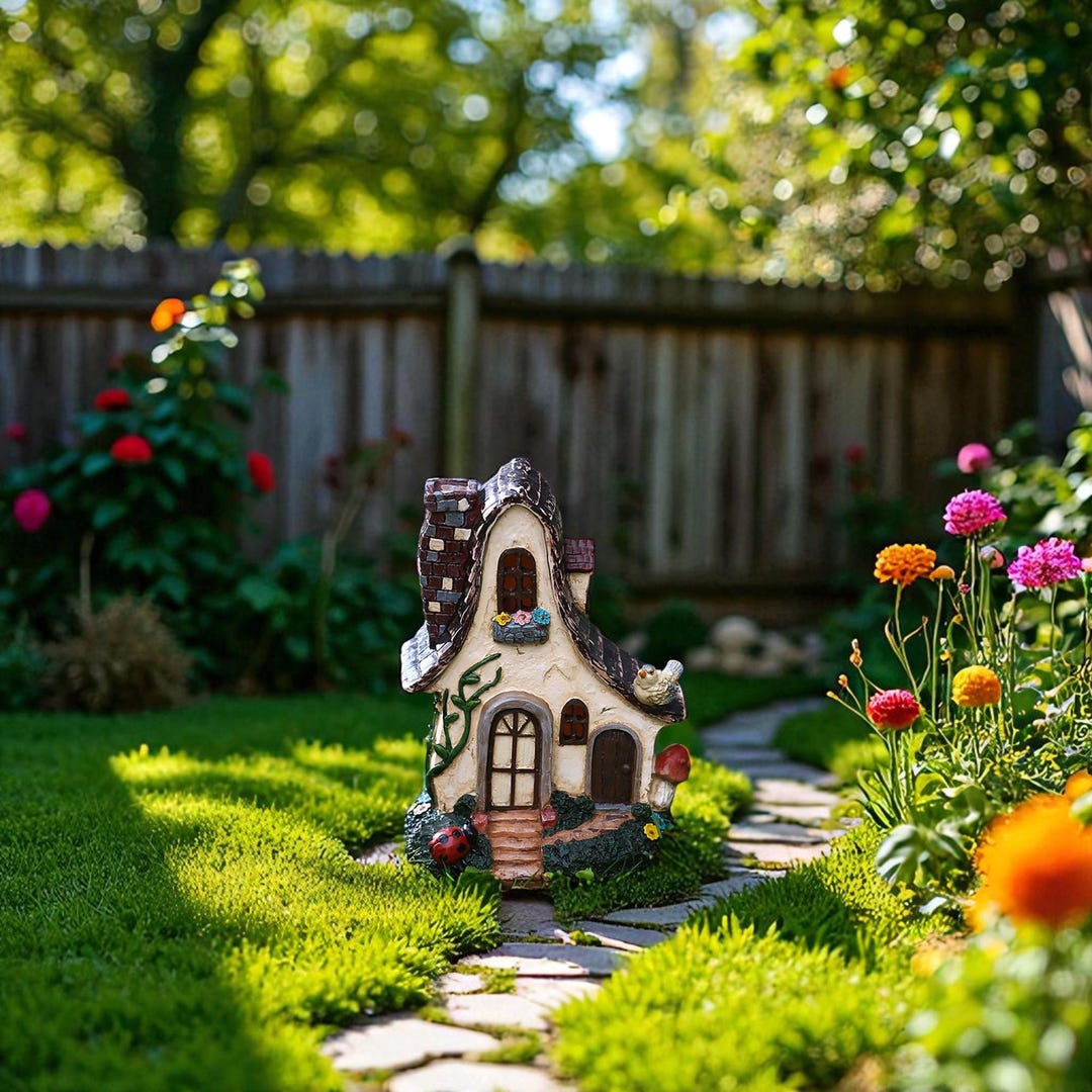 Resin Fairy Tale Dwarf House – Miniature Garden Cottage Ornament ...