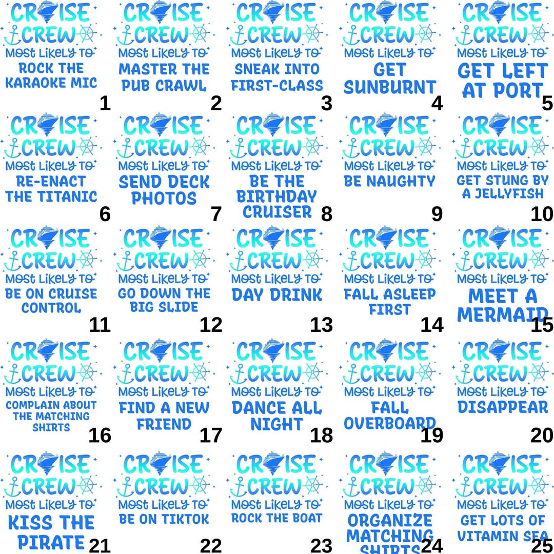 Cruise Crew DTF Transfers, Family Vacation Designs - Etsy