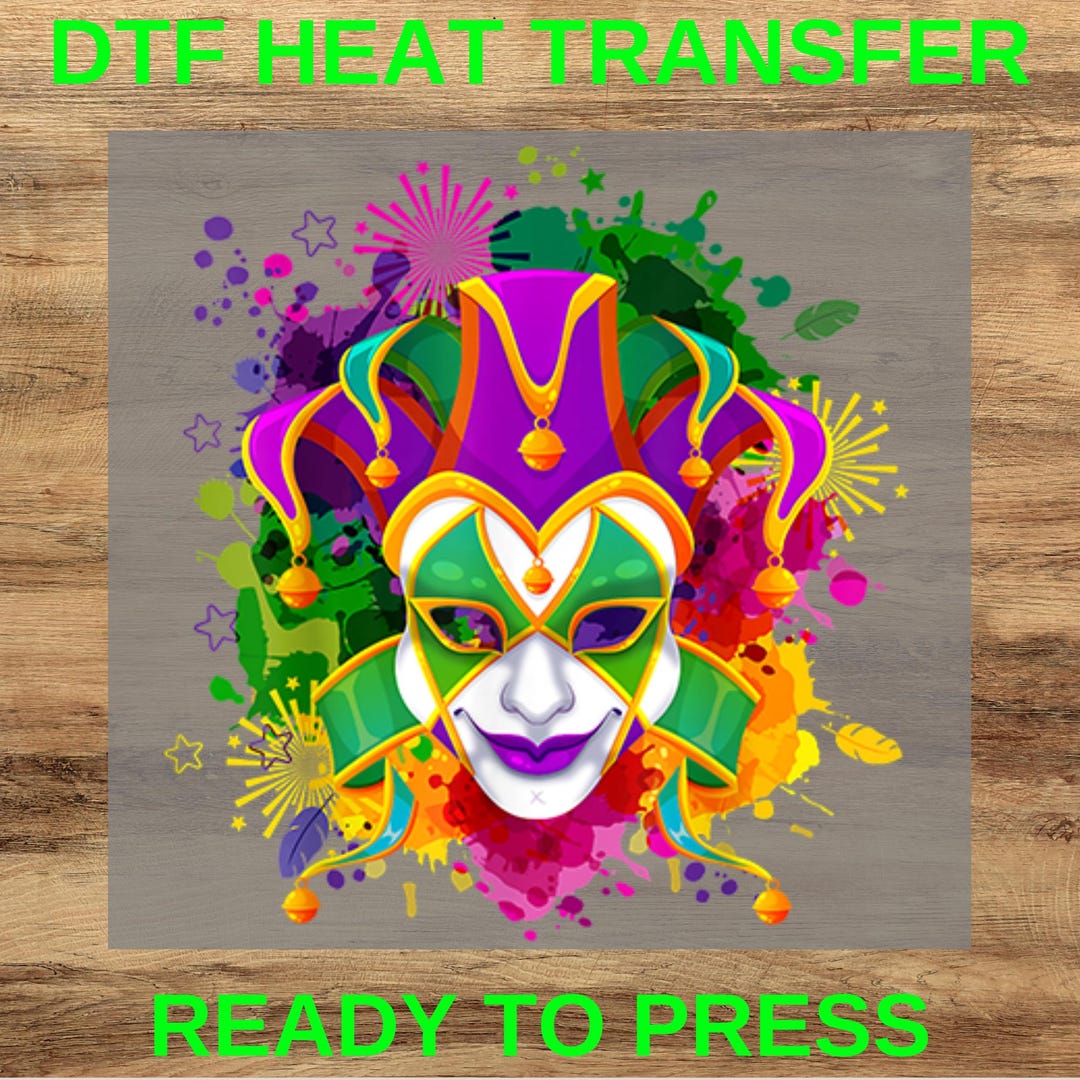 Mardi Gras Joker DTF Transfer, Ready to Press - Etsy