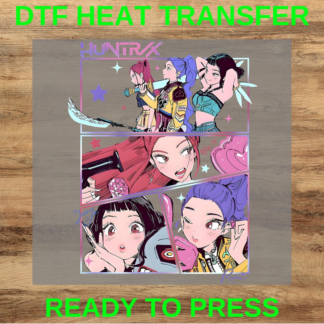 Kpop Demon Hunters DTF Heat Transfer, Huntrix Girl Group Merch - Etsy