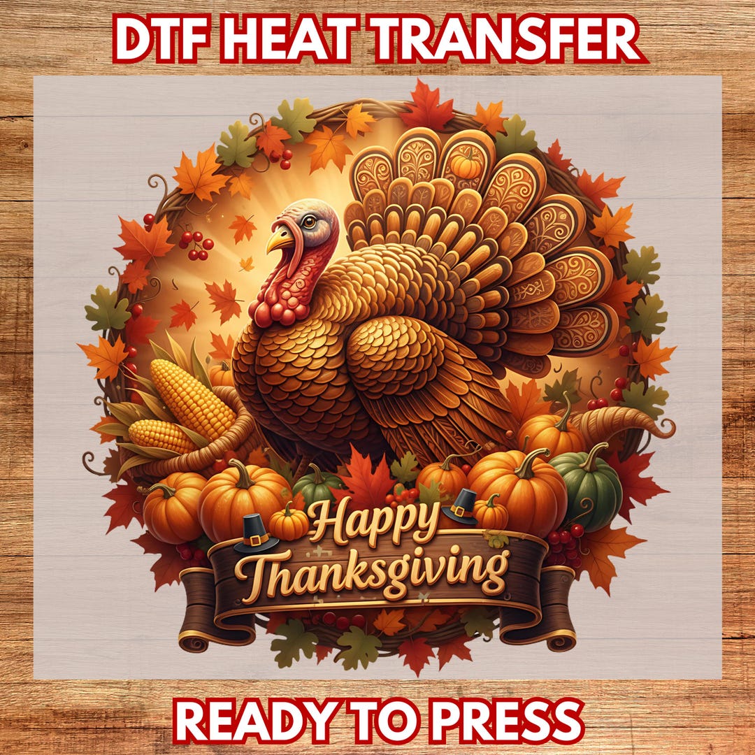 Thankful Turkey DTF Heat Transfer - Thanksgiving Gobble Coquette - Fall ...
