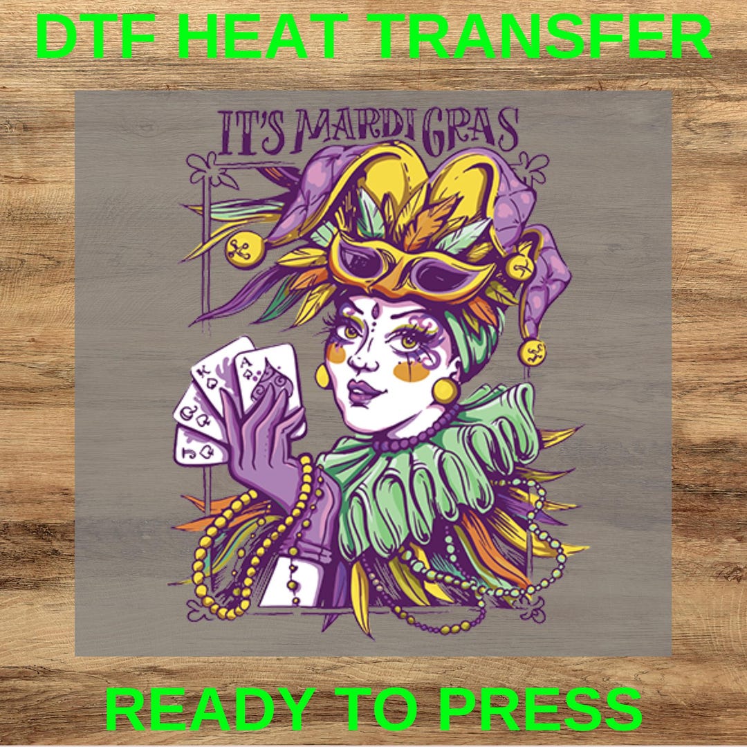 Mardi Gras Joker DTF Heat Transfer, Ready to Press - Etsy