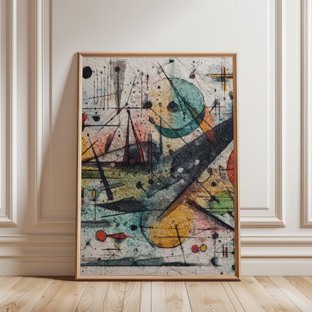 Abstract Composition Wall Art, Geometric Shapes Colors Print, Modern ...