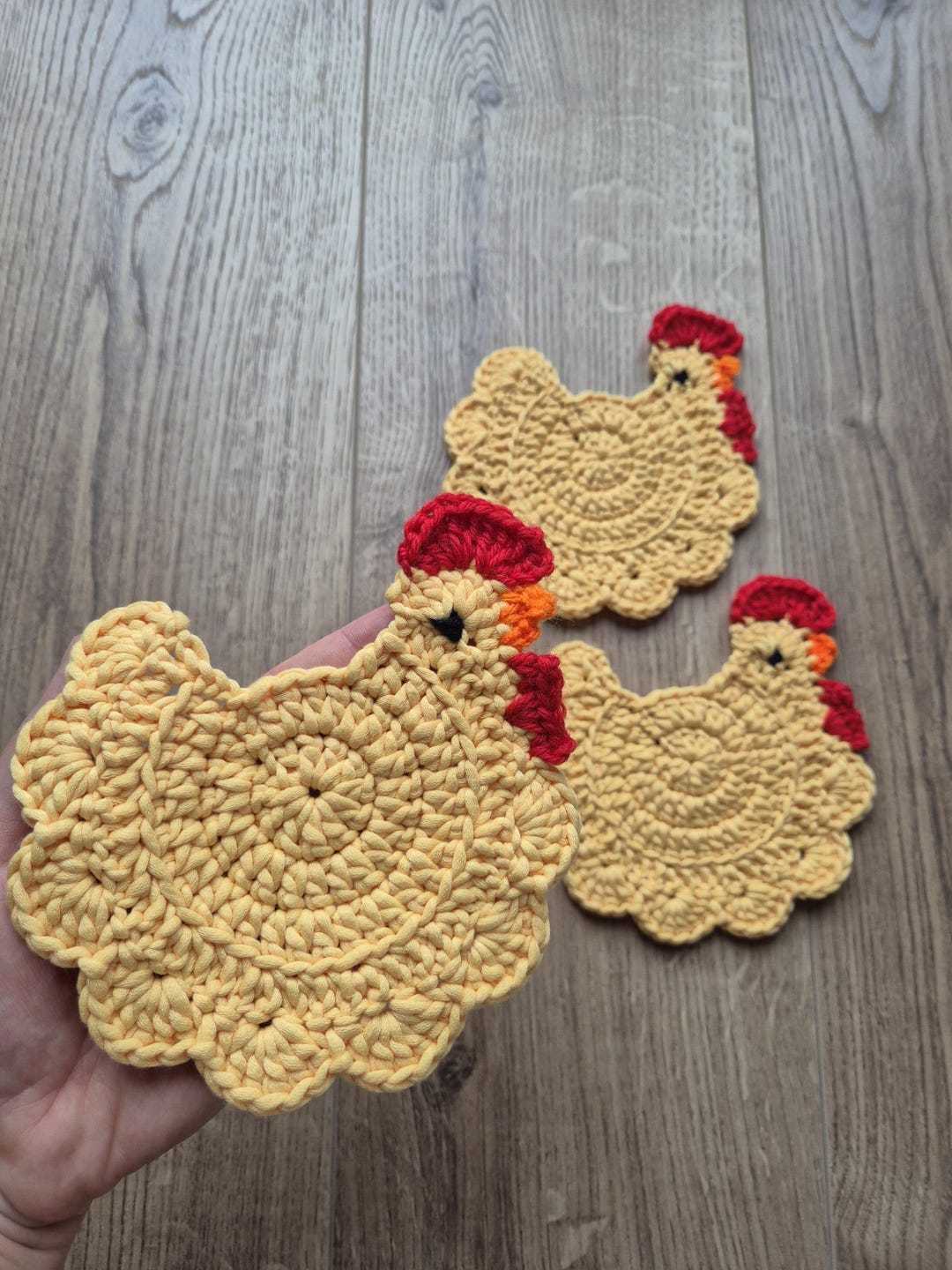 Chicken Coaster Crochet Country Style Kitchen Décor for Easter Gift Set ...