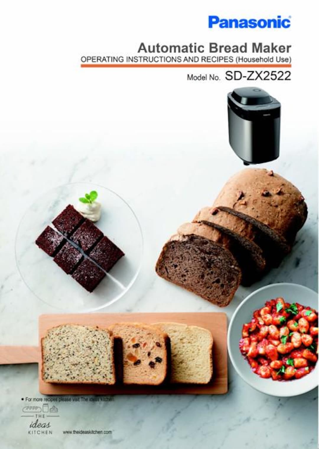 Panasonic SD-ZX2522 Breadmaker User Manual PDF Complete Recipe & Troubleshooting Guide instant ...