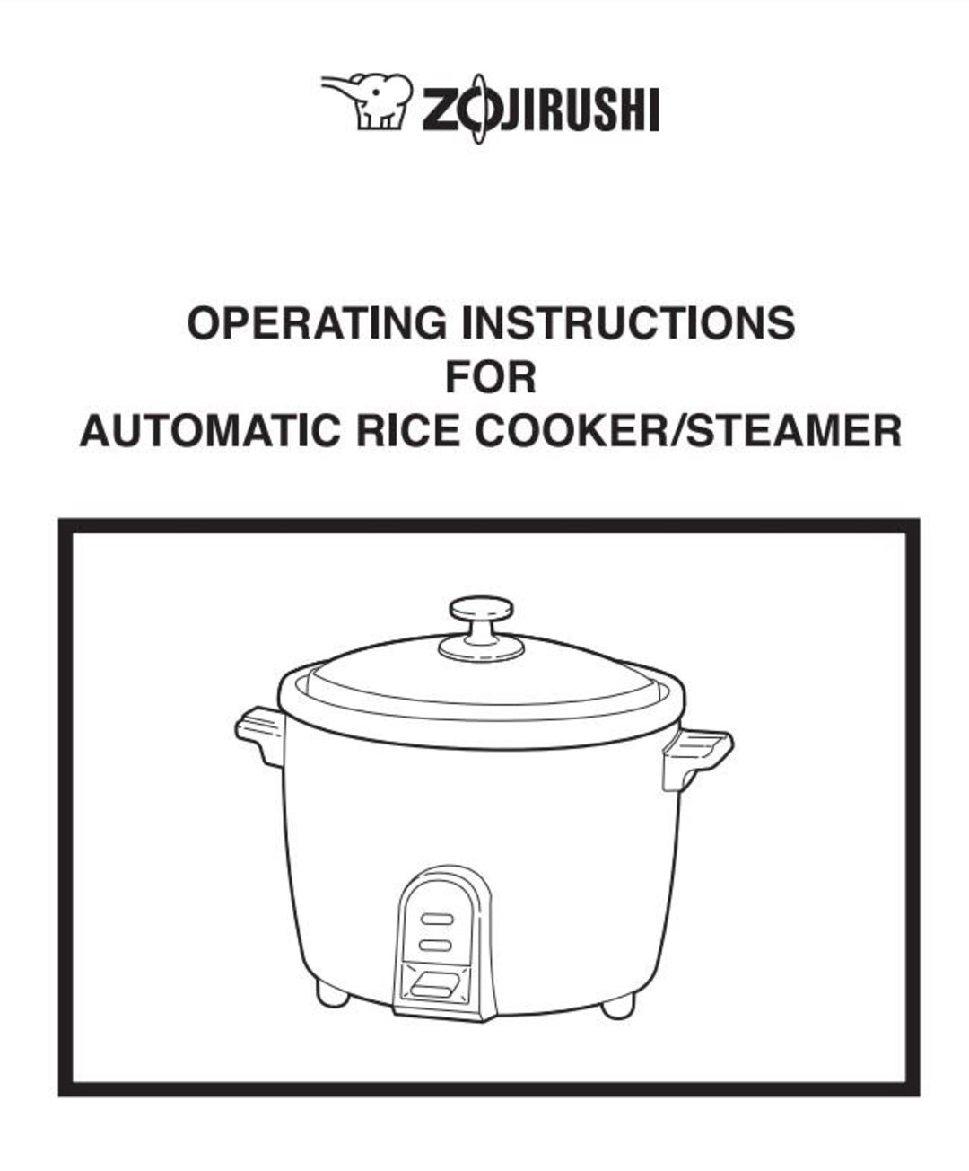 Zojirushi NHS-06, NHS-1 0, NHS-18 Rice Cooker & Warmer Manual Download ...