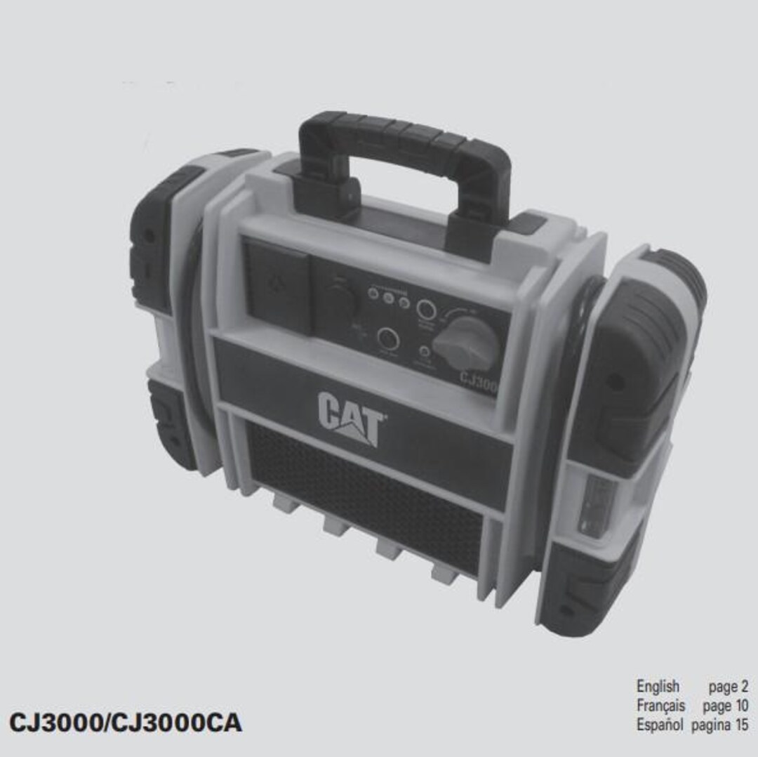 CAT CJ3000/CJ3000CA Power Station / Jump Starter User Manual Complete ...