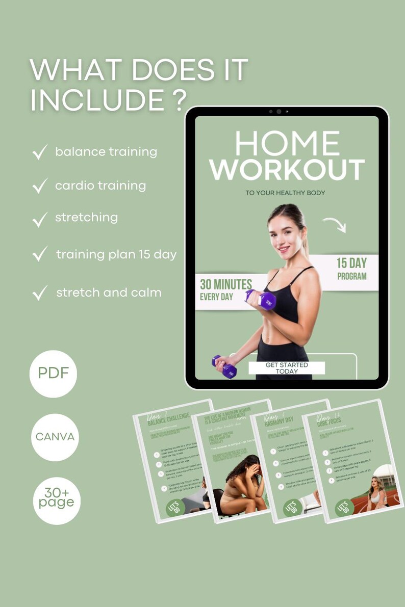 Home Workout Plan Personal Trainer Template Workout Program Template ...