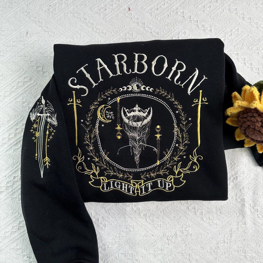 Starborn Embroidered Sweatshirt - Light It up | Handcrafted Celestial ...
