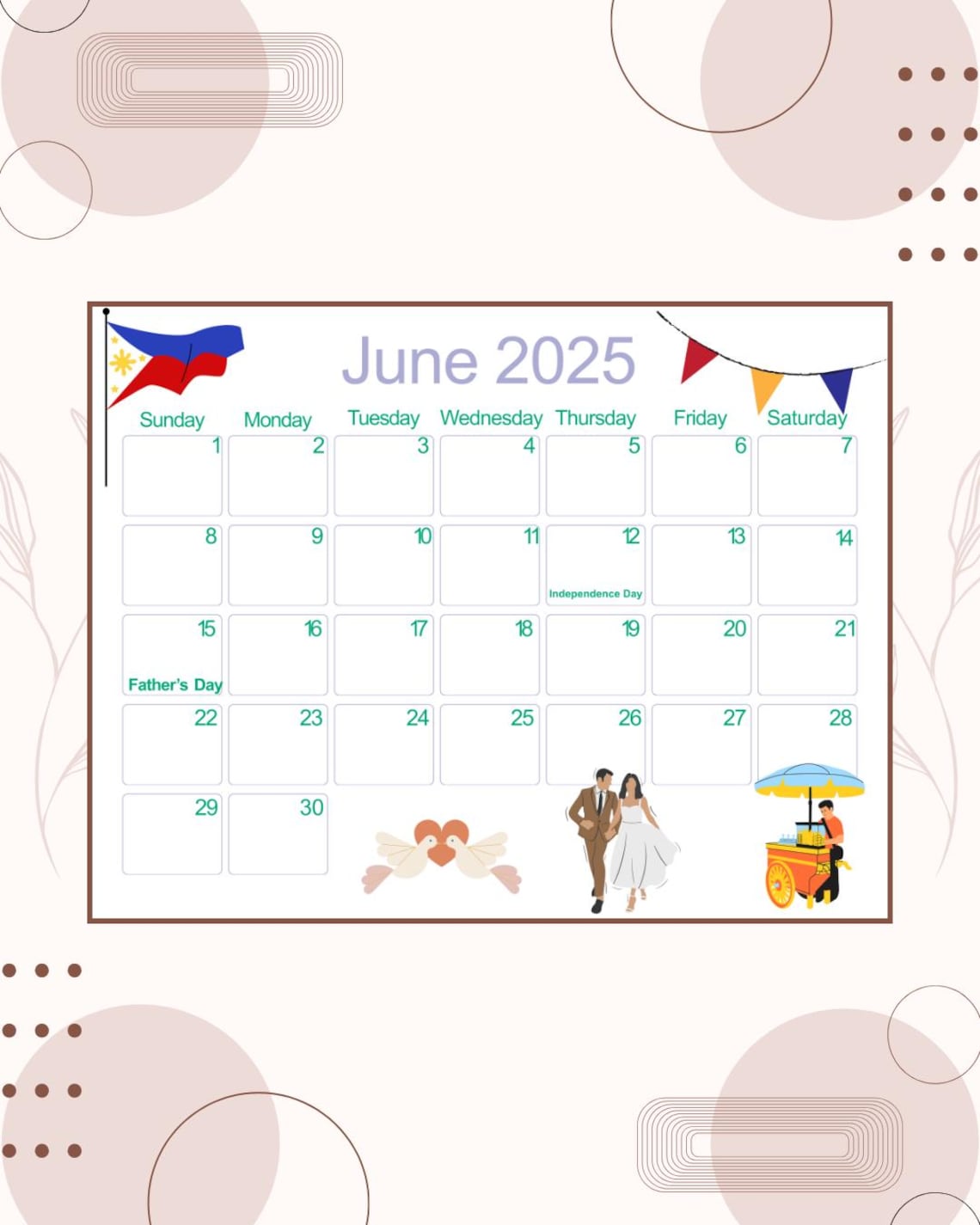 2025 Philippine Calendar Printable, Pinoy Cute Kids Calendar, Wall ...