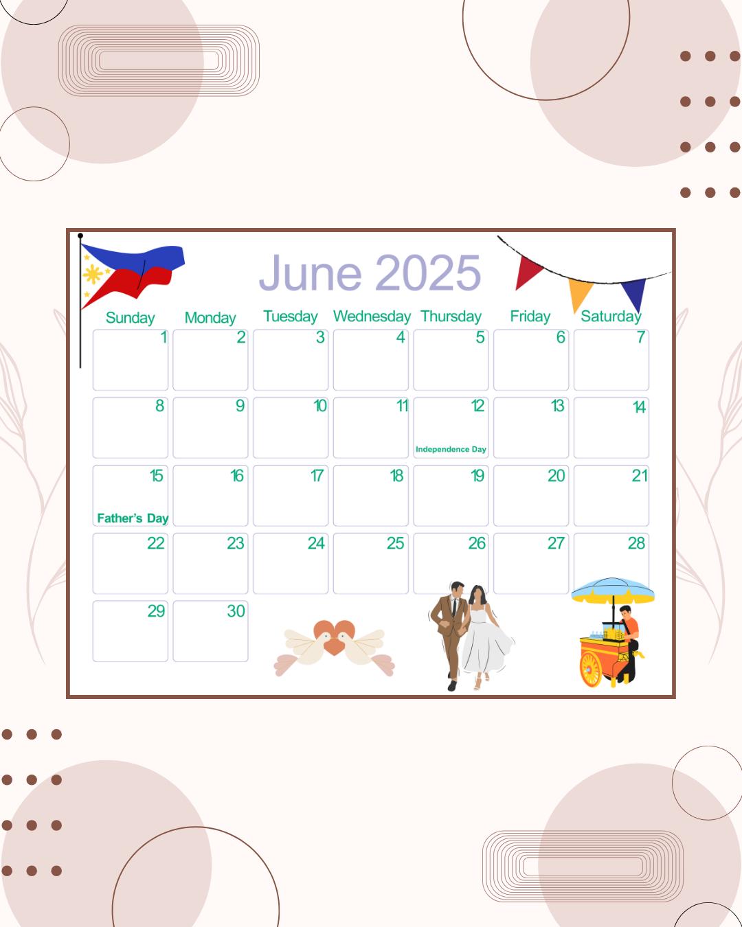 2025 Philippine Calendar Printable, Pinoy Cute Kids Calendar, Wall ...