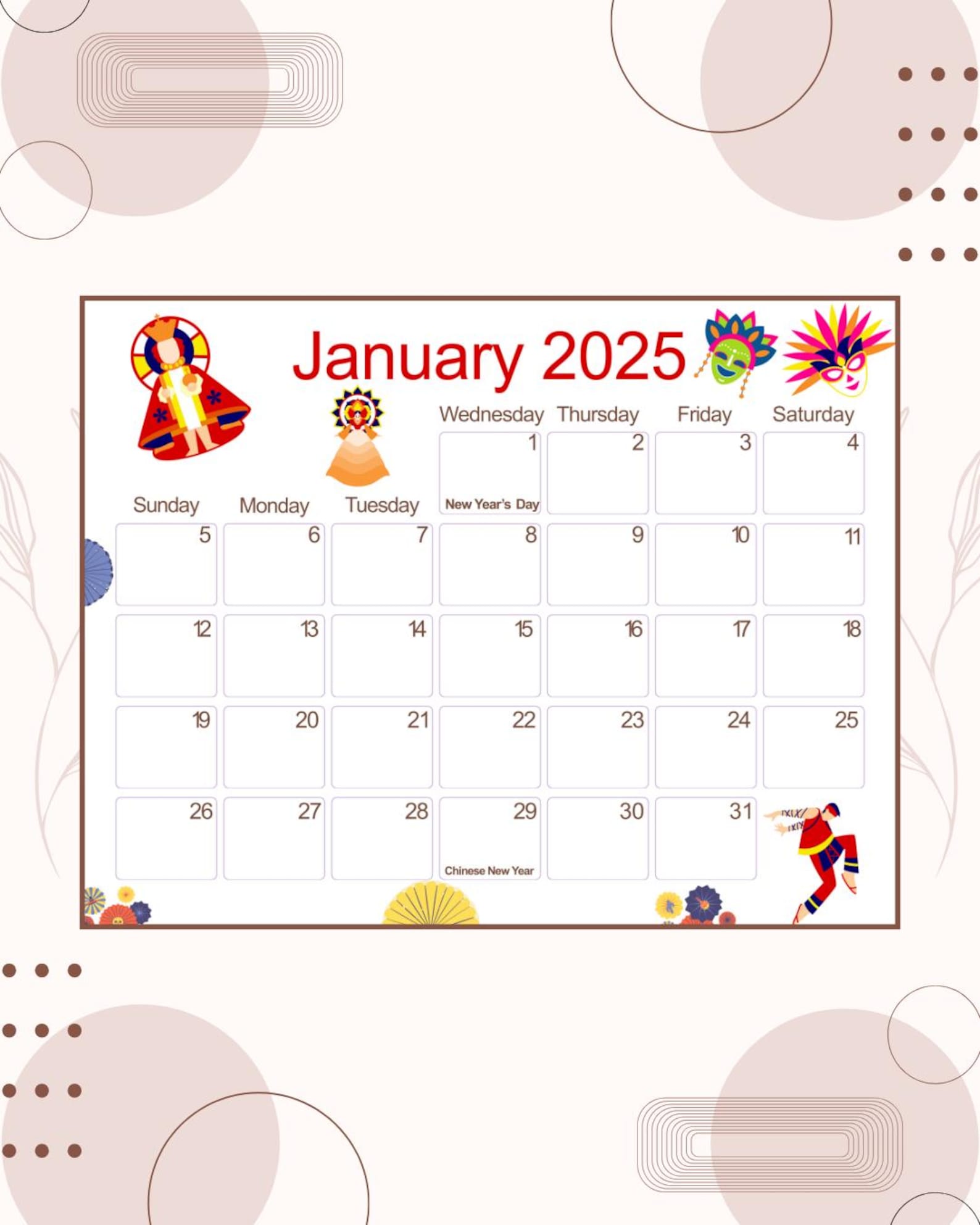 2025 Philippine Calendar Printable, Pinoy Cute Kids Calendar, Wall ...
