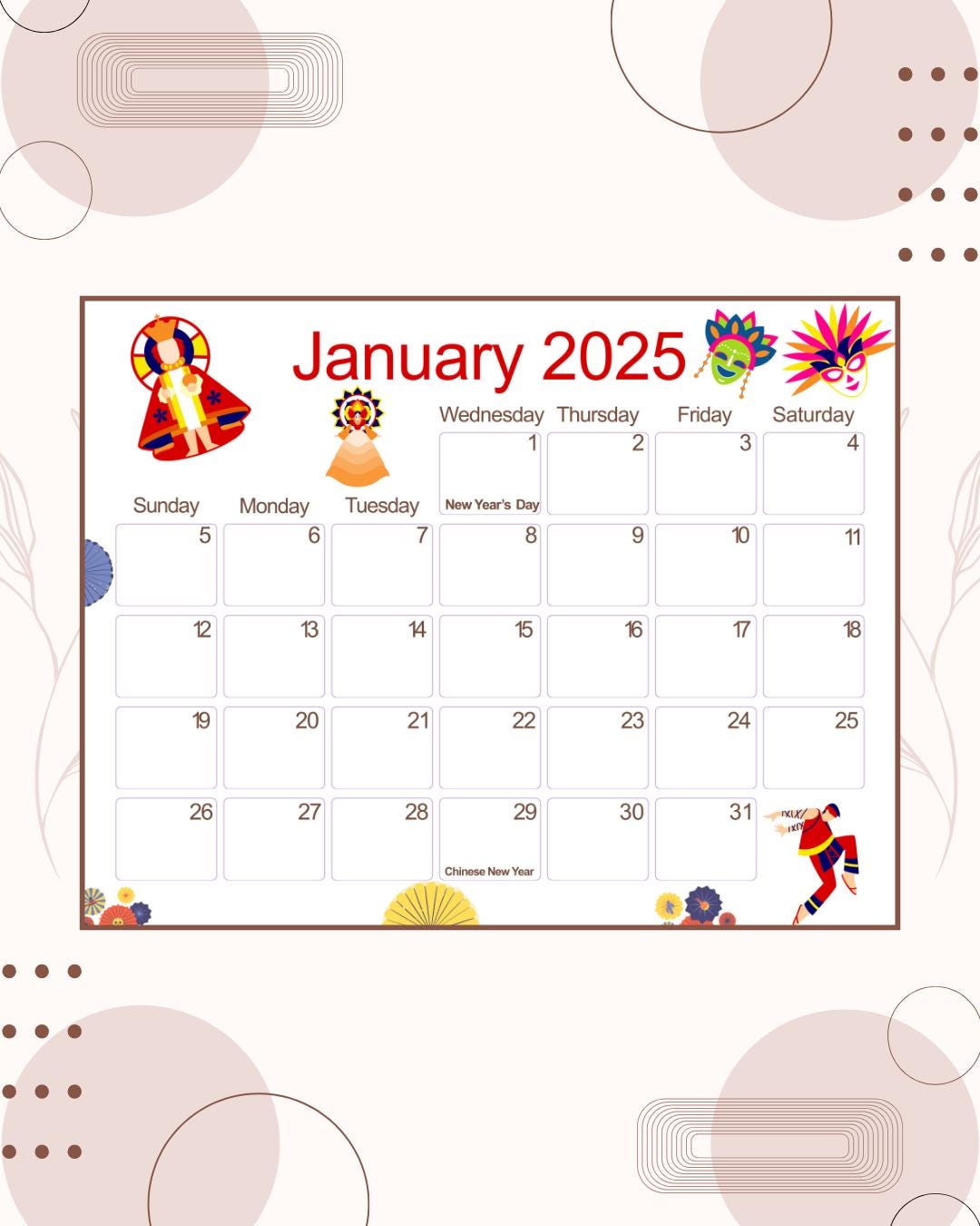 2025 Philippine Calendar Printable, Pinoy Cute Kids Calendar, Wall ...