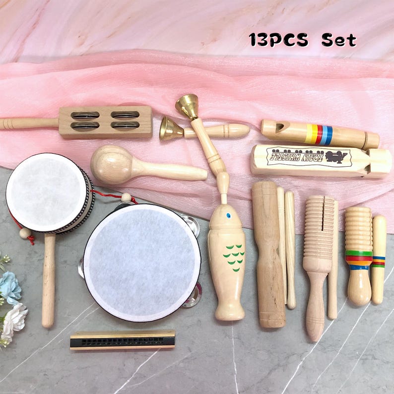 Wooden Musical Instruments Toys,wooden Fish,maraca,melodica,drum-shaped ...