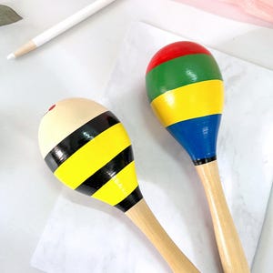 Wooden Colorful Maraca,baby Exercises Holding Musical Instruments Toys ...
